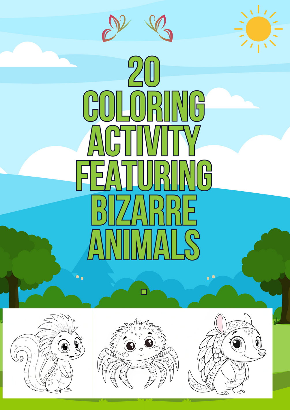 20 Coloring Activity featuring Bizarre Animals