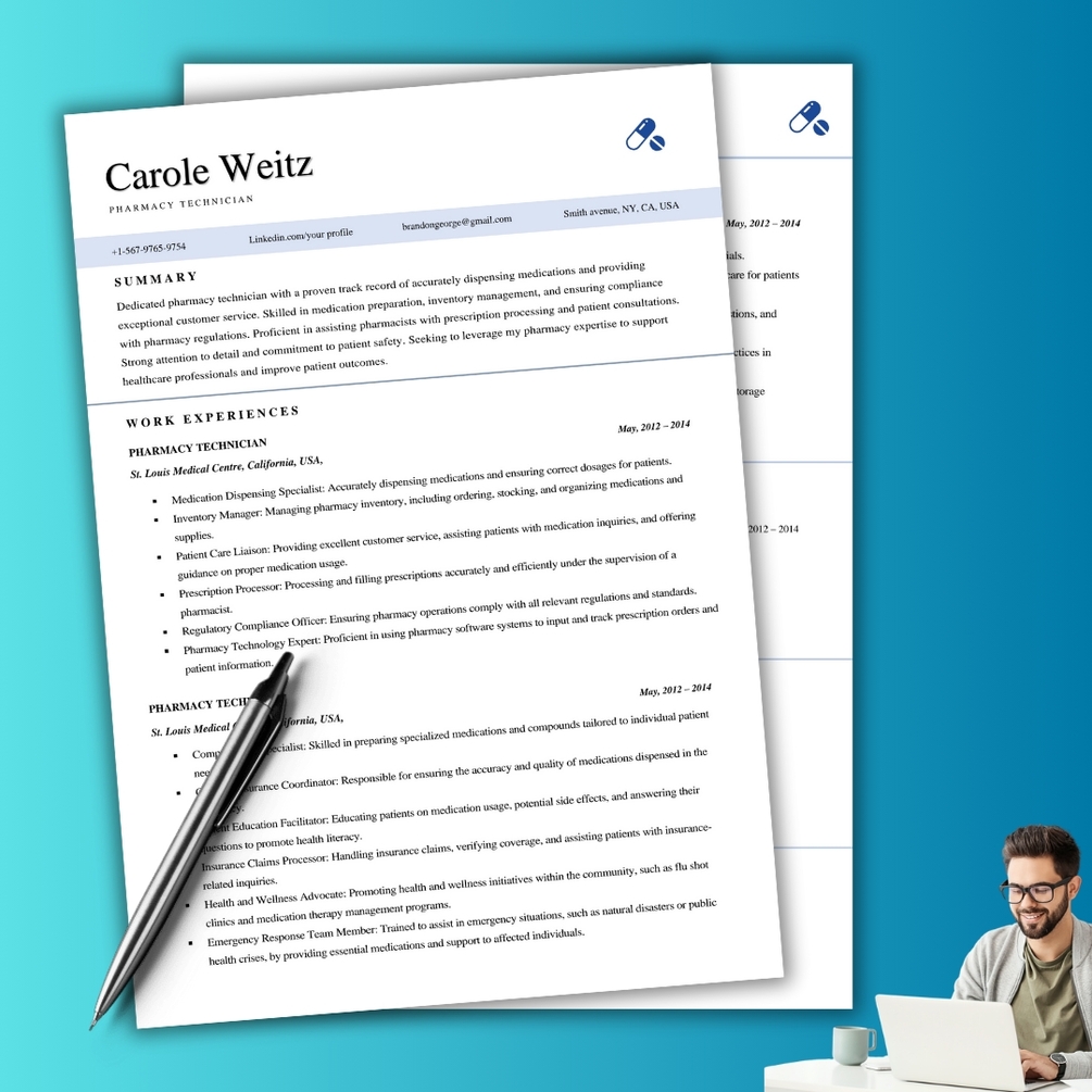 Quick-edit modern resume template for Medical professionals
