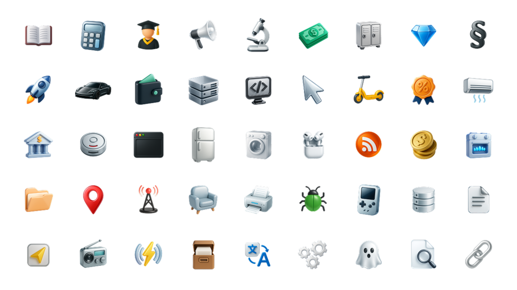 332 3D Icons – High-Quality 1024x1024 PNG Icon Pack (Transparent)