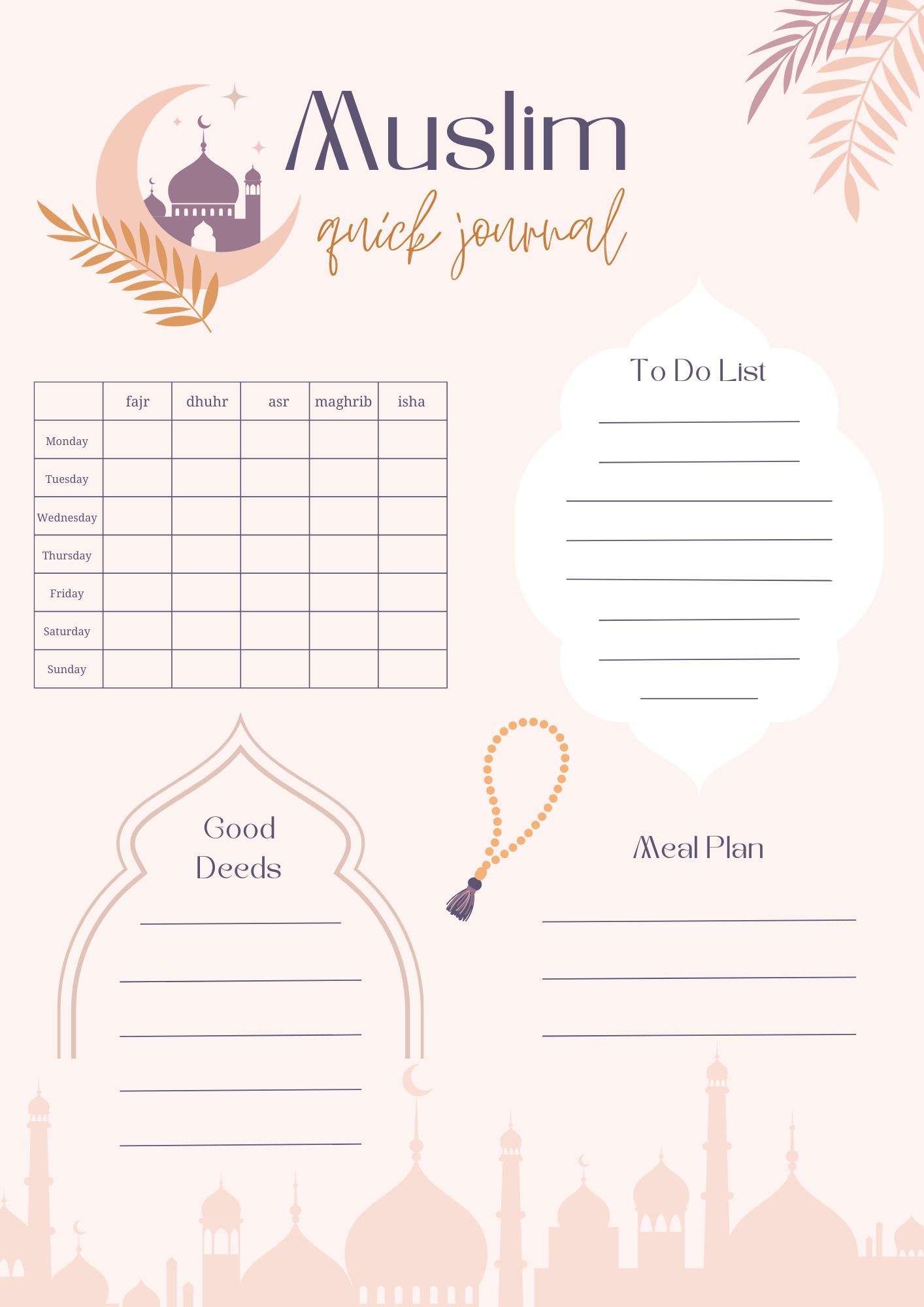 Muslim Planner | Weekly Planner | Quran Tracker | Salah Tracker ...