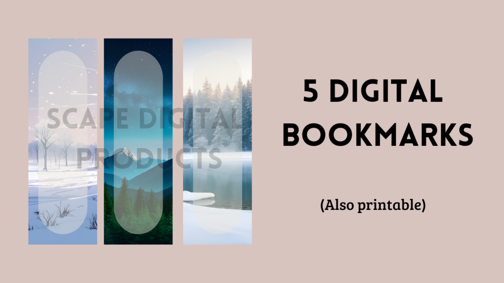 5 digital bookmarks / theme: nature