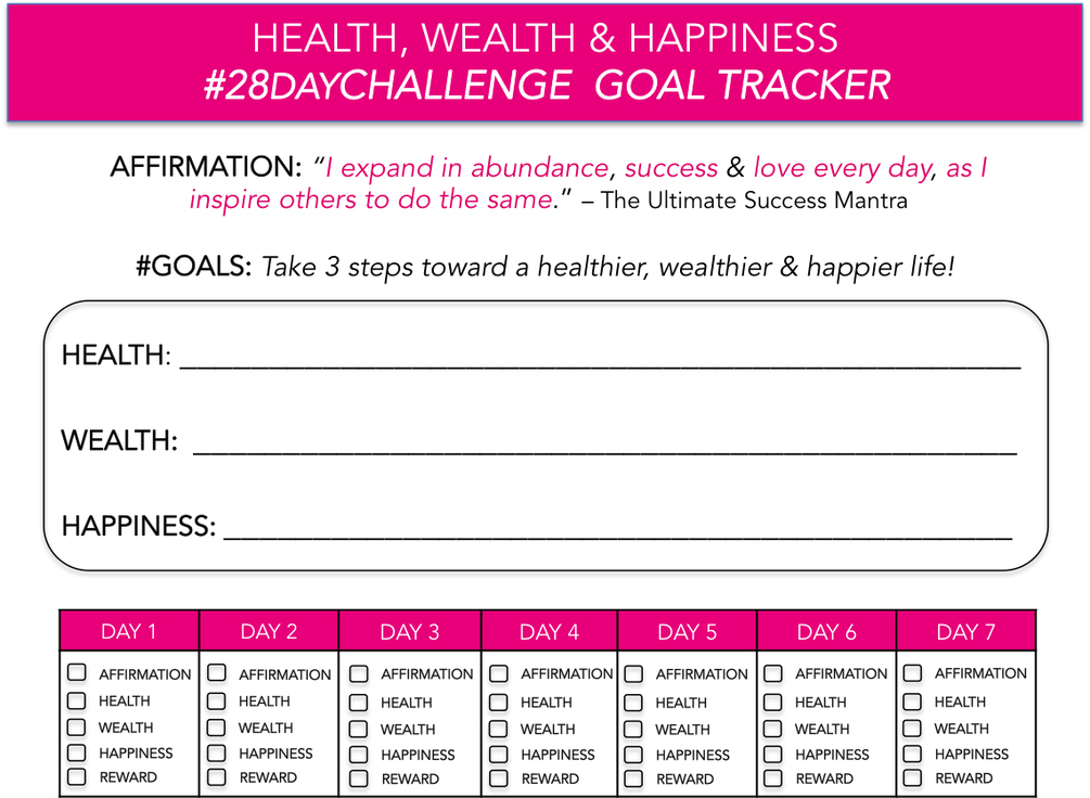 Health, Wealth & Happiness Goal Tracker