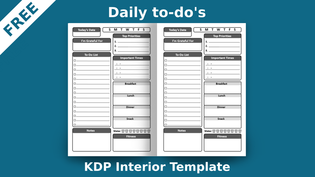 Daily to do's KDP Interior Template (Free)