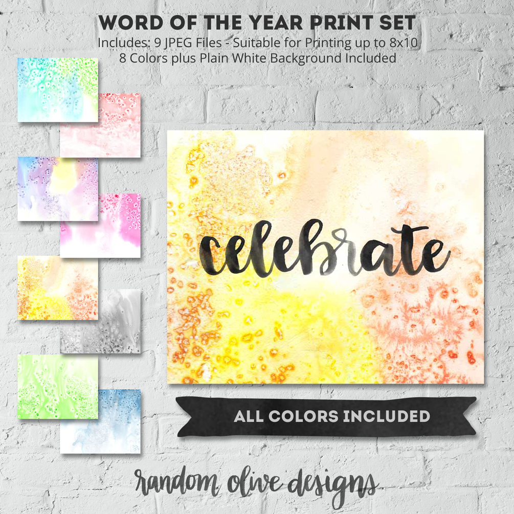 Word of the Year Print: Celebrate - MultiColor Bundle