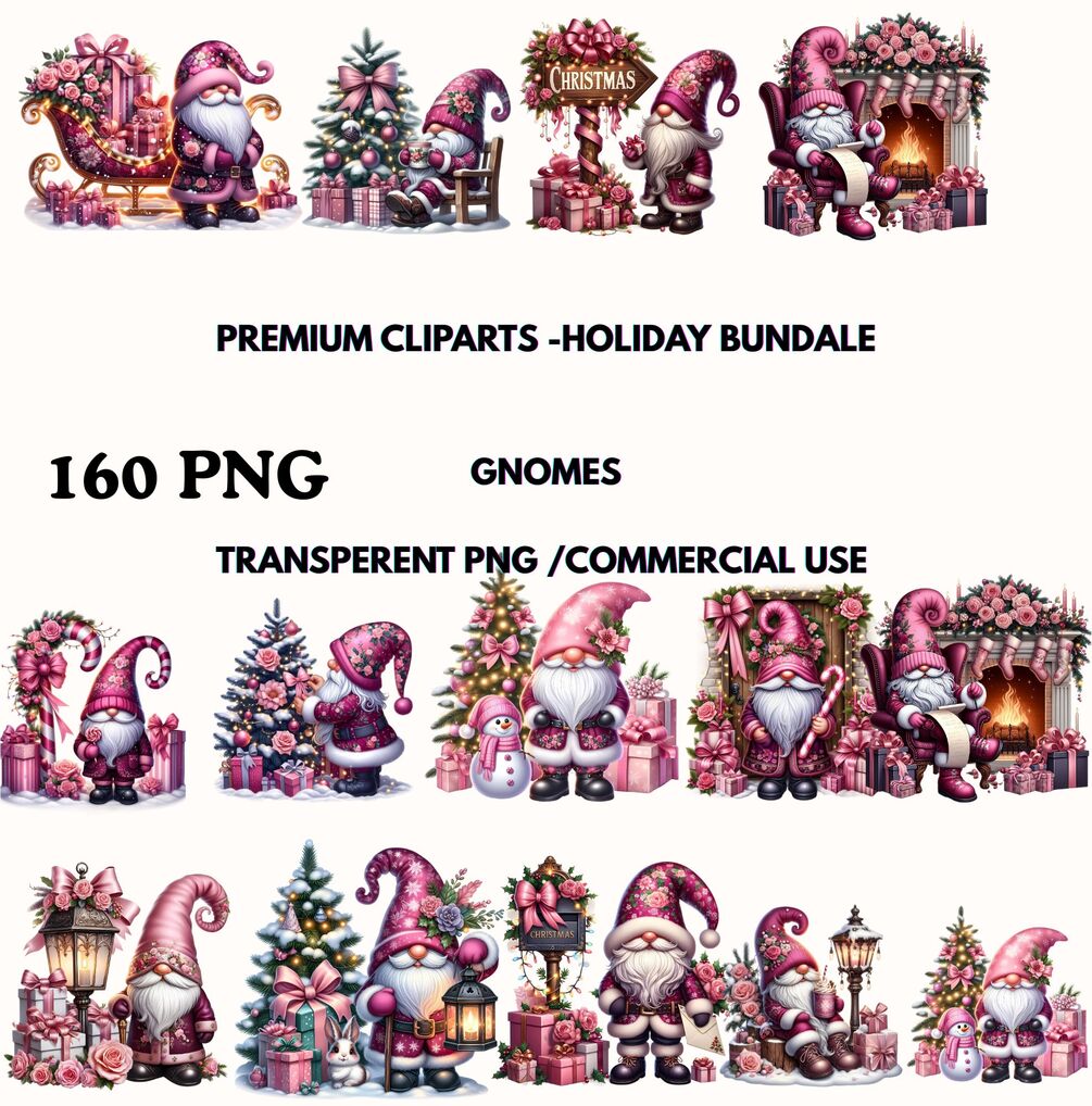 Watercolor Halloween Girl Gnomes PNG Bundle | 160 Witch Gnome Clipart ...