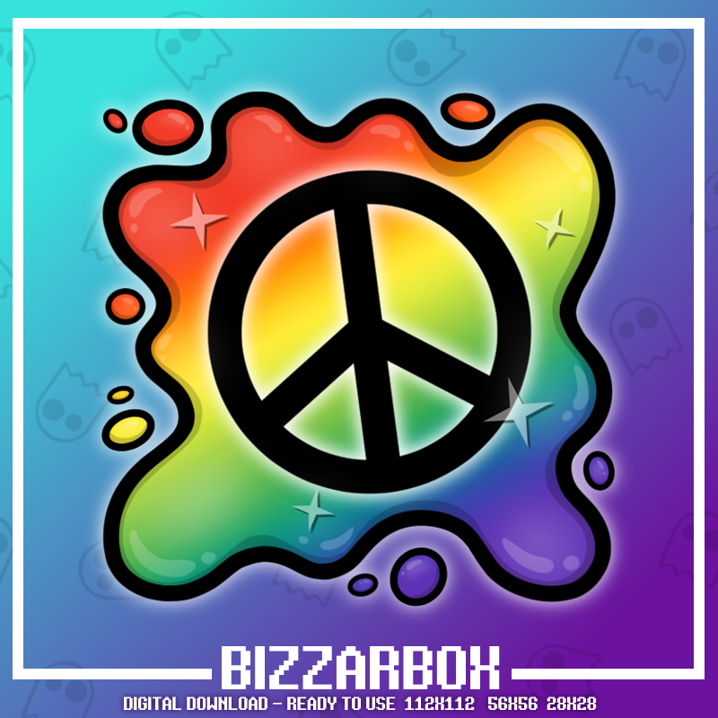 Streamer Emote: Rainbow Peace Splat
