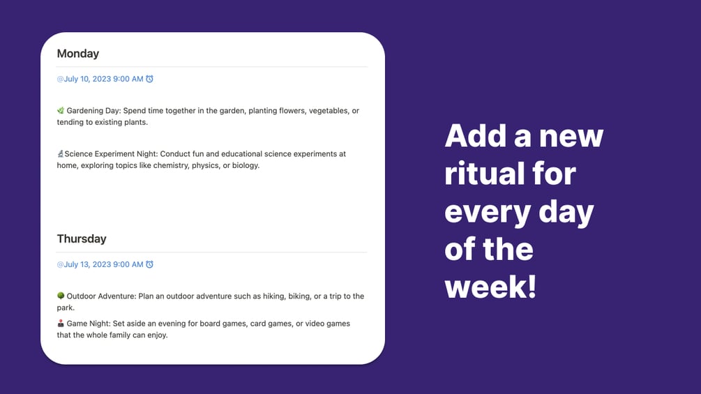 Weekly Family Rituals 👨‍👩‍👧‍👦 - Notion Template