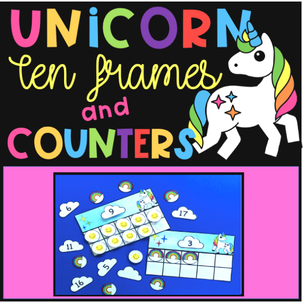 Unicorn Printable Ten Frames & Counters with Counting and Subitizing ...