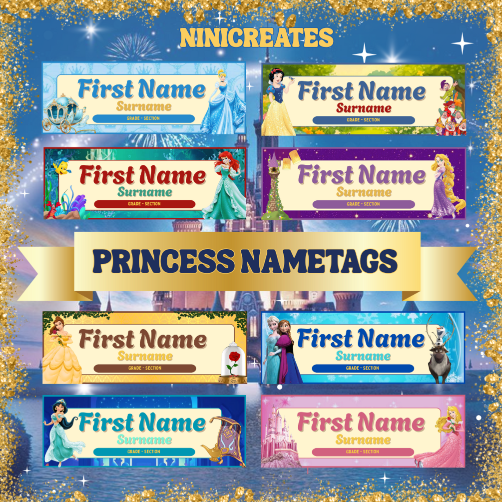 NINICREATES KIDS PRINCESS NAMETAG
