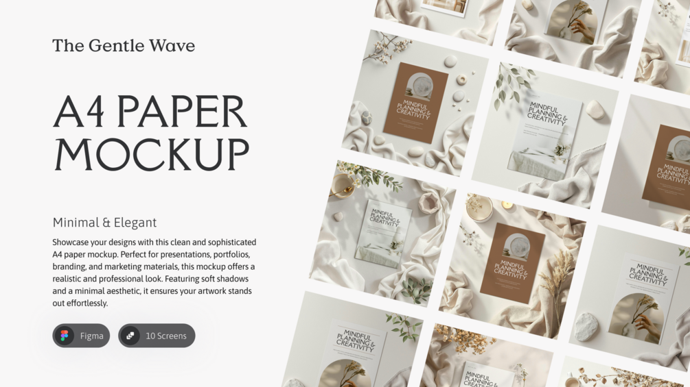 Gentle Wave - A4 Paper Mockup