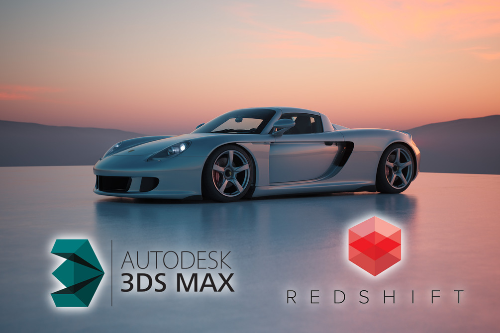 Sunset outdoor studio scene for automotive rendering