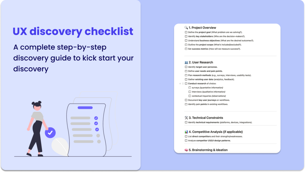 UX Discovery checklist