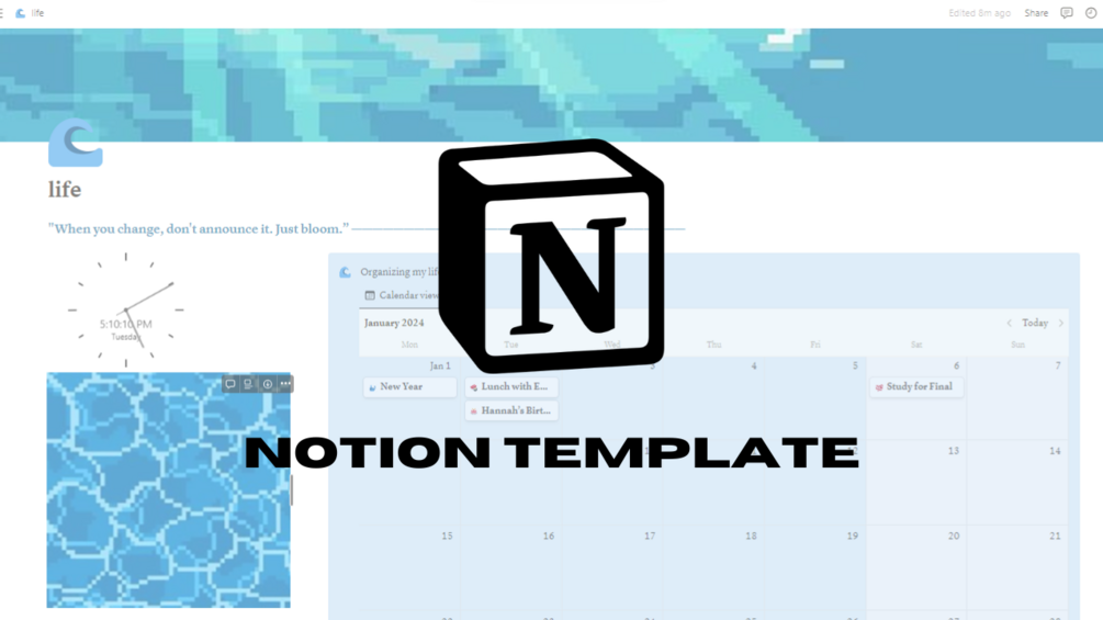 Notion Template: Seaside Serenity