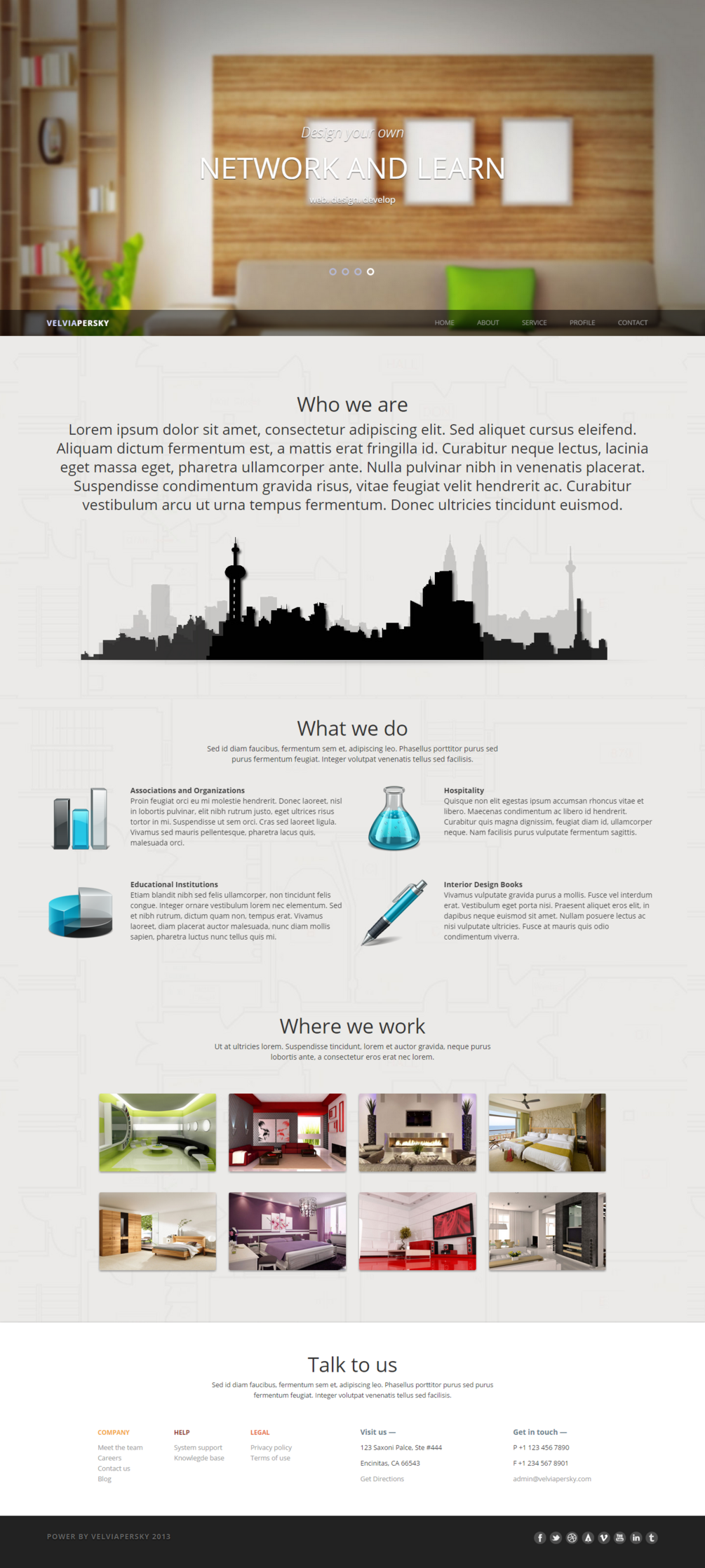 Interactive and responsive html5 website landing page