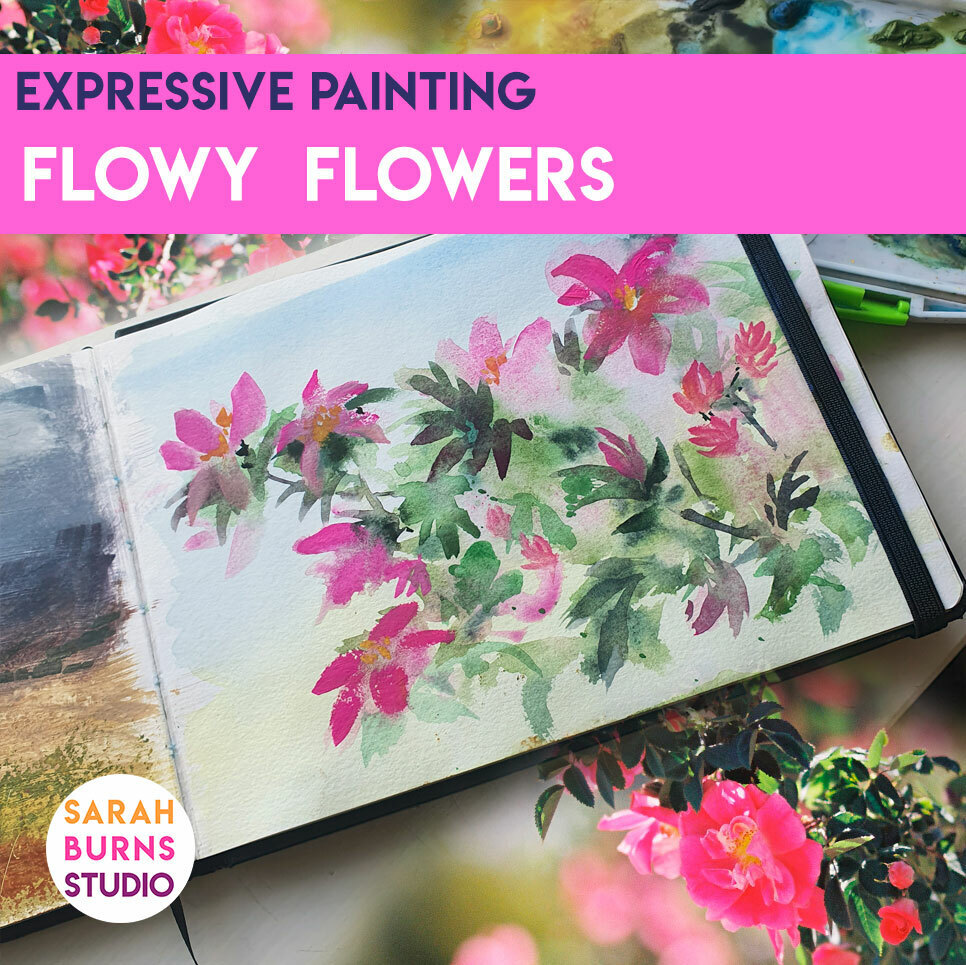 Expressive Painting - 3 Flower Paintings