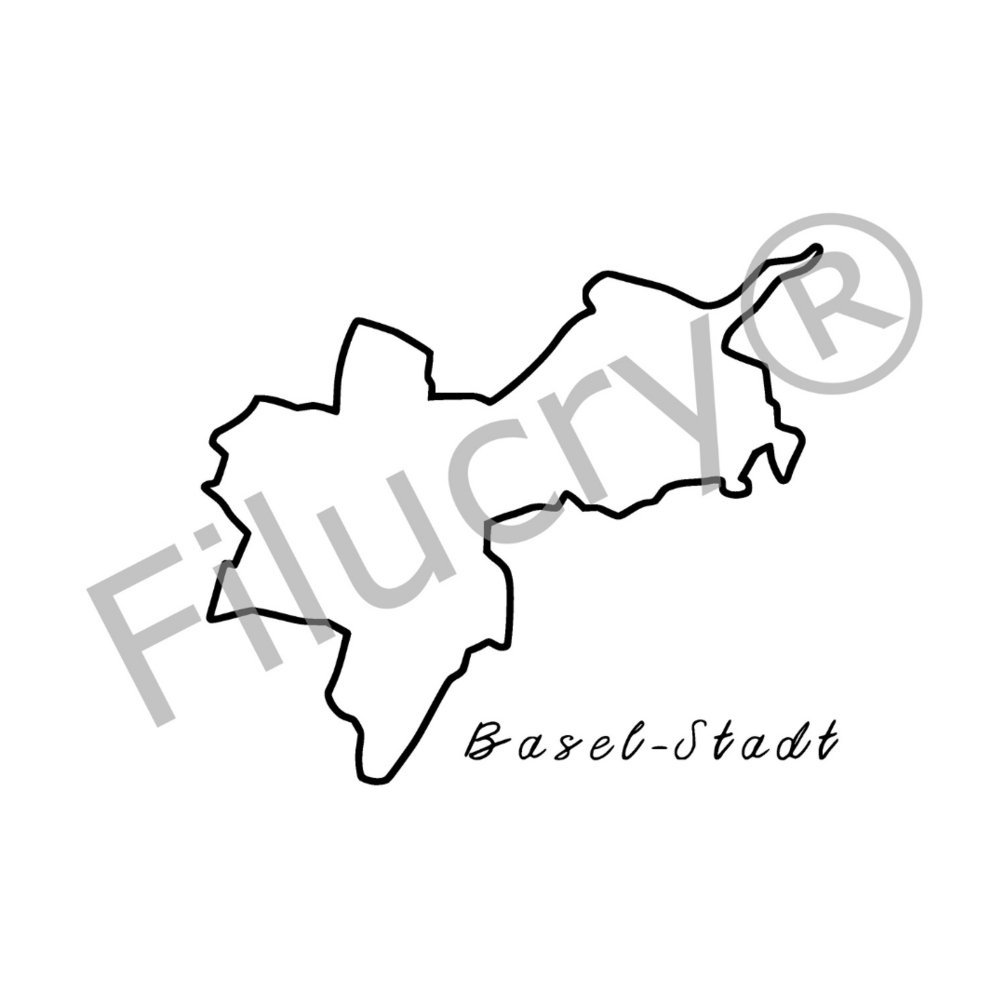 Swiss Canton Basel-Stadt Outline SVG, PNG, JPG, PDF