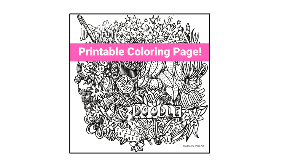 Doodle Coloring Page for Adults and Kids