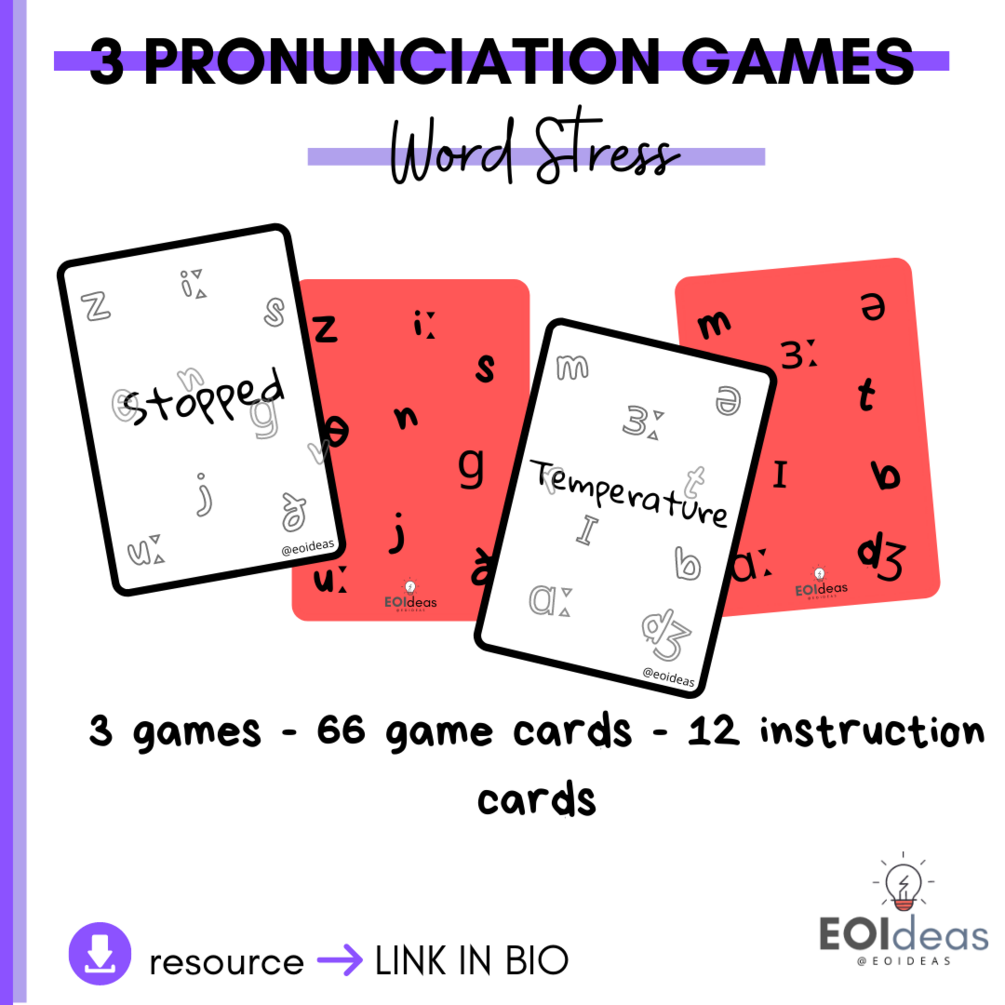 3 PRONUNCIATION GAMES: WORD STRESS