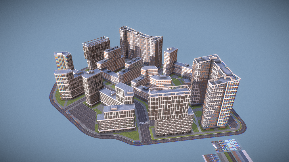 (FREE PRODUCT) Modern City Block 3D Model