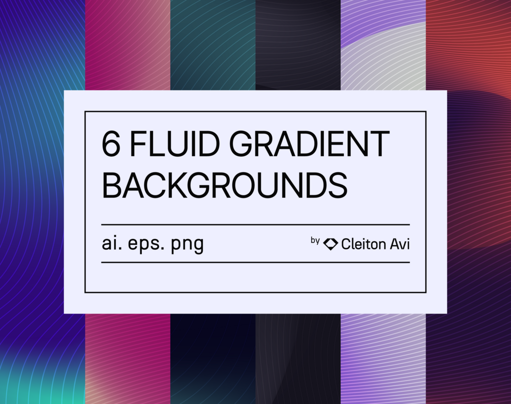 6 Fluid Gradient Backgrounds + Editable Vector