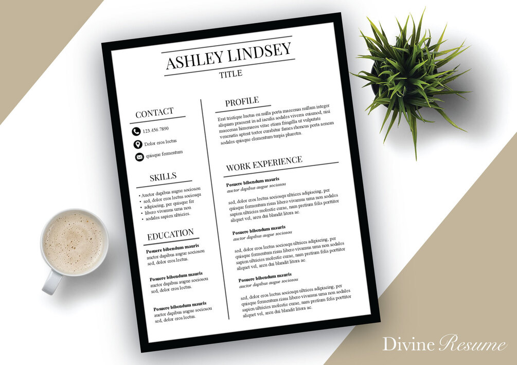 Resume Template • Cover Letter • Instant Download • Item #009