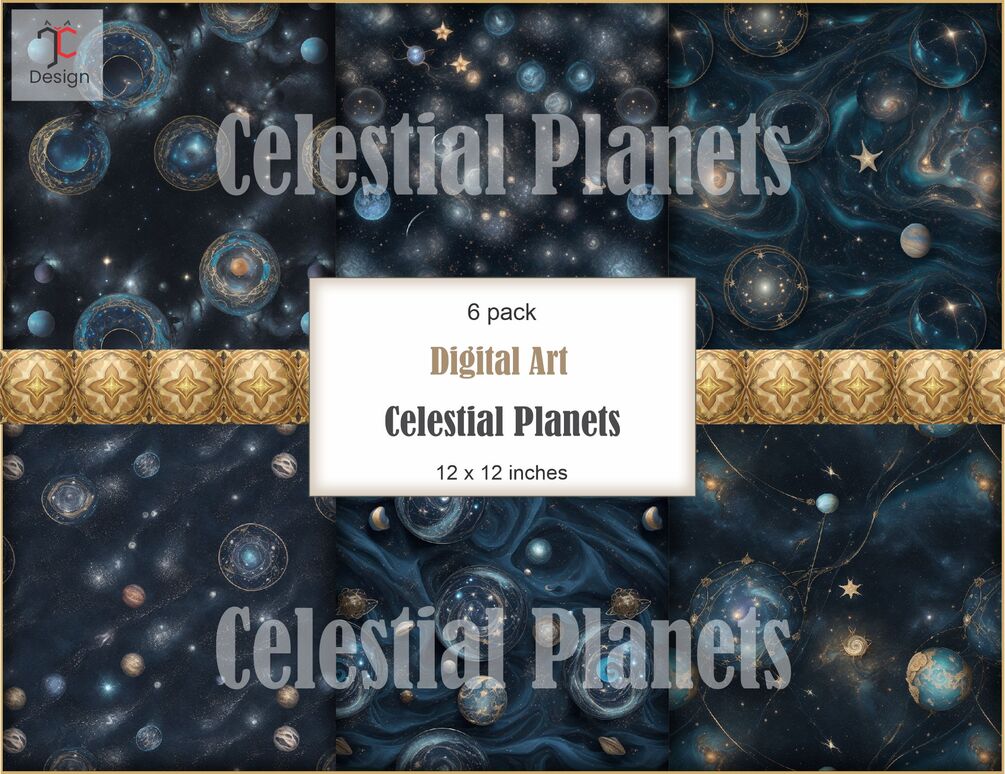 Celestial Planets Seamless Patterns Collection | 6 pack