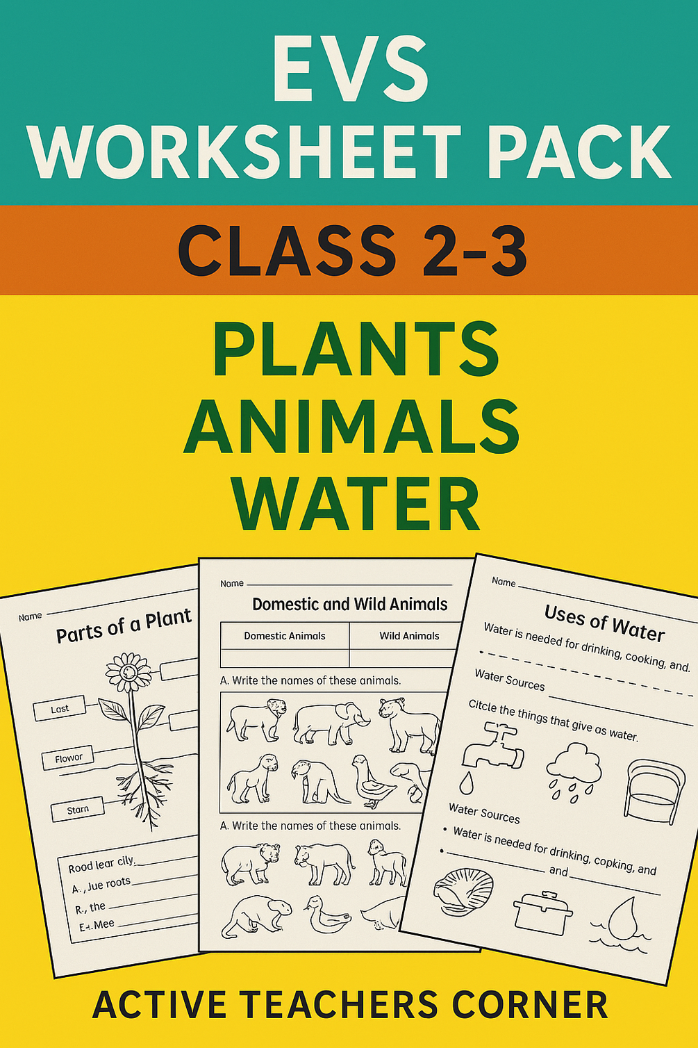 EVS Worksheet Pack- Class 2& 3