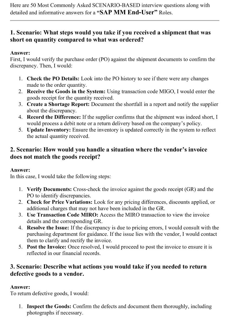 6 PDFs containing ALL Types of Most Asked Interview Q&A (Scenario-Based ...