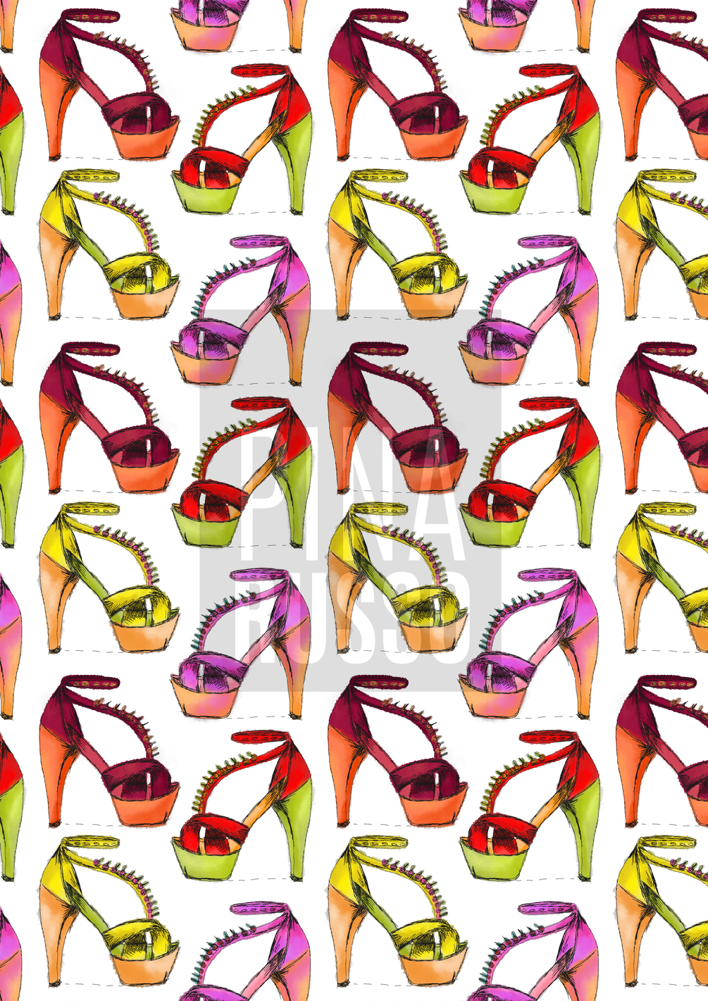 Color CATERINA, Shoes Seamless Pattern, Repeating Pattern, Digital ...