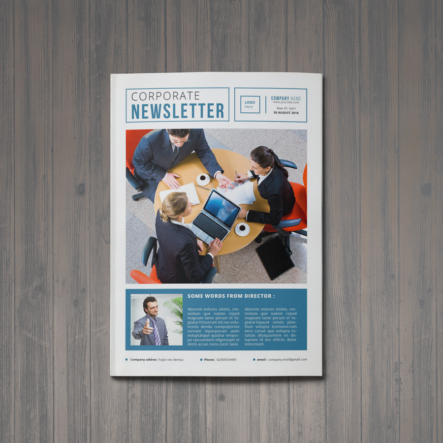 Free A4 Corporate Newsletter Template