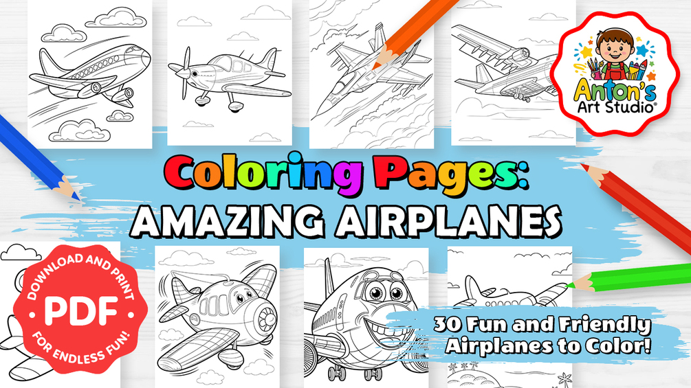 Coloring Pages: Amazing Airplanes | 30 Exciting Designs for Future Pilots