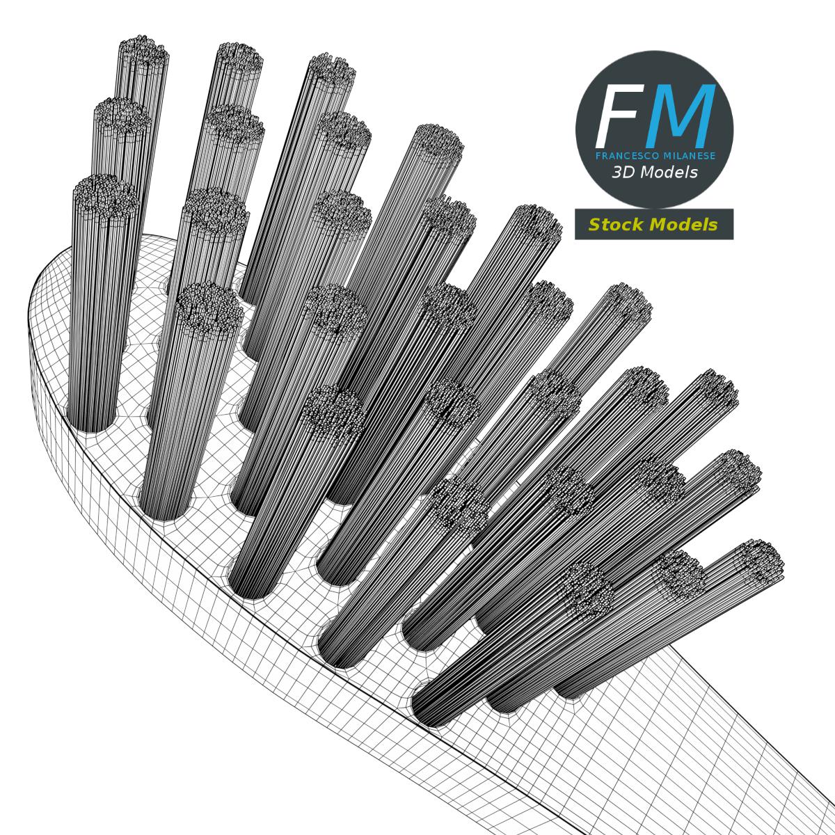 3D MODEL - Bamboo toothbrush