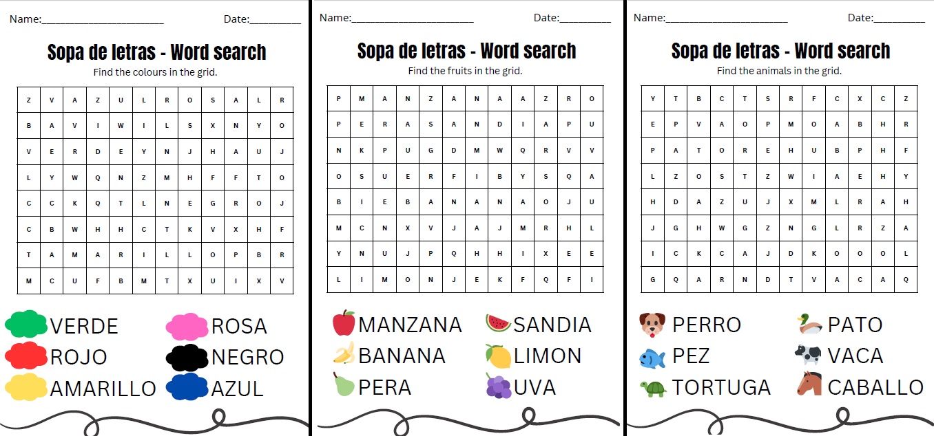 Spanish Word Search