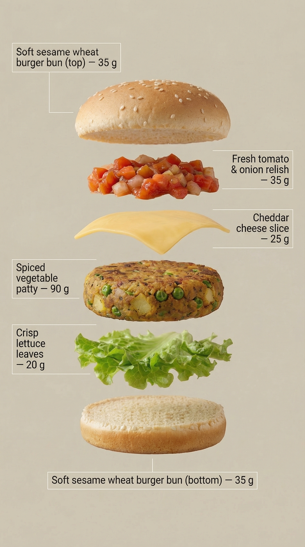 Burger Exploded Ingredient Breakdown Prompts