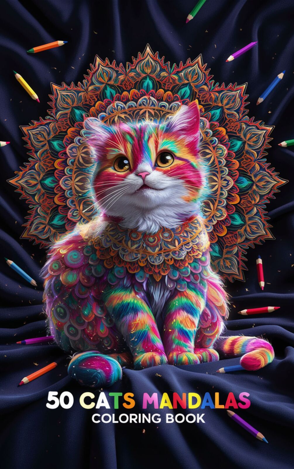 50 CATS MANDALAS COLORING BOOK