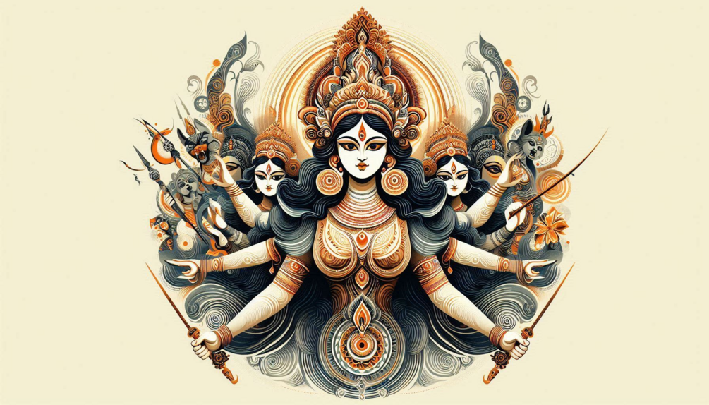 🌸 Explore the Divine Beauty of Abstract Durga Mata as Shailaputri 🌺 # ...