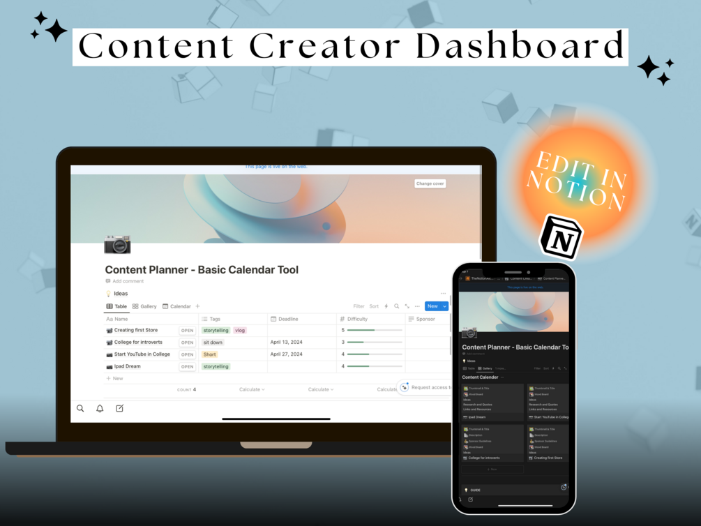 Content Creator Planner
