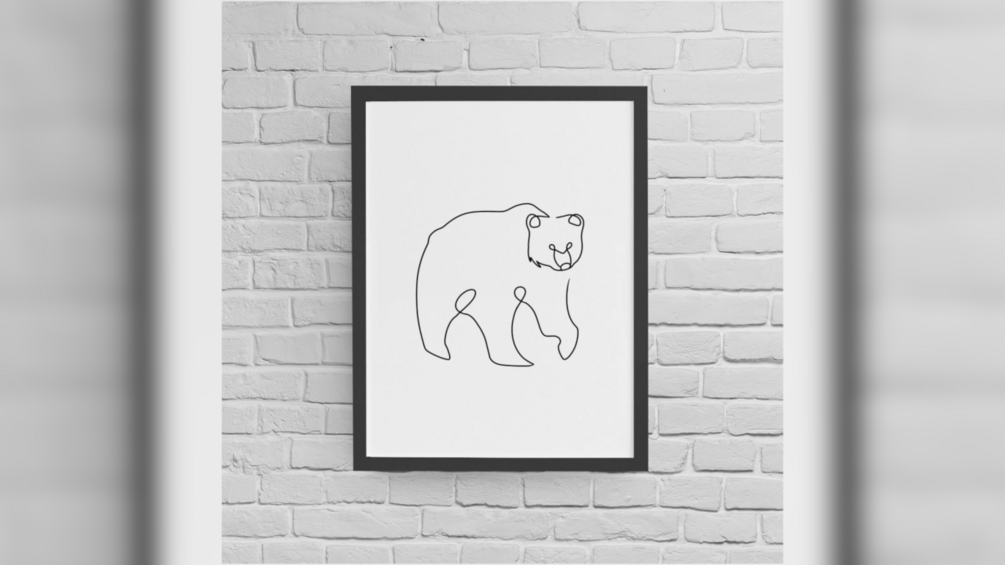 Minimalism Bear Abstract Art Print - Digital Download, Printable One ...