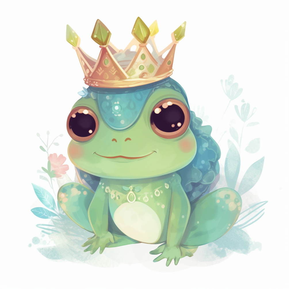 Cute Frog Princess PNG art graphic designs | Libra Graphic Design