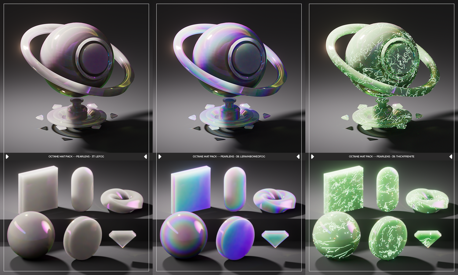 Octane Material Pack for Cinema4D - Pearlens - 42 MAT