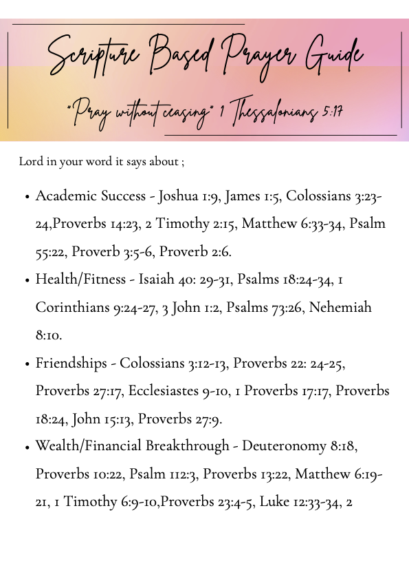 Scripture Based Prayer Guide