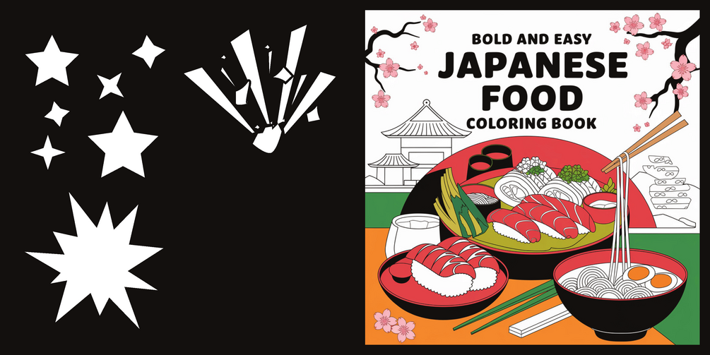Bold and Easy Japanese Food Coloring Book for Adults - 8.5 x 8.5, 110 ...