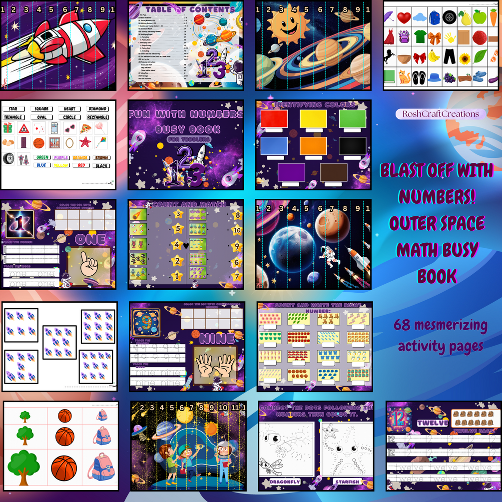 (RoshCraftCreations) Blast Off with Numbers! Outer Space Math Busy Book