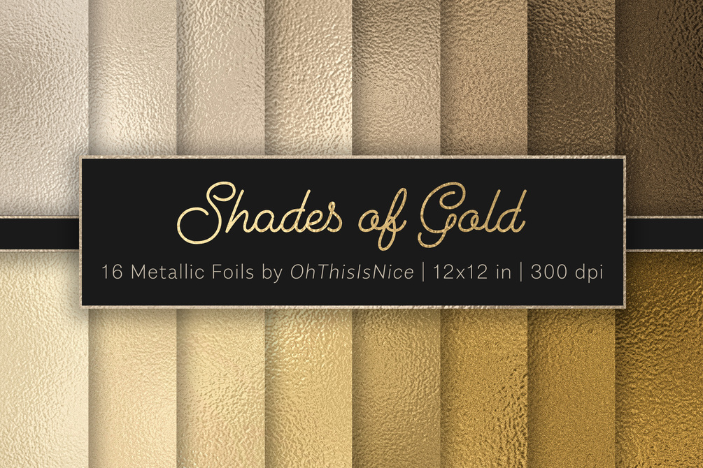 Gold Metallic Foils | 16 Digital Papers