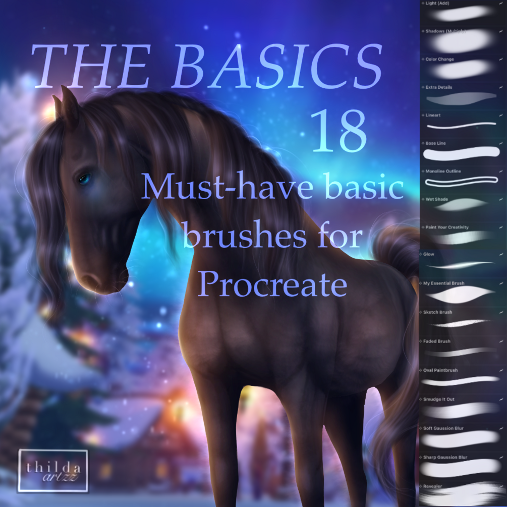 THE BASICS | 18 brushes for Procreate