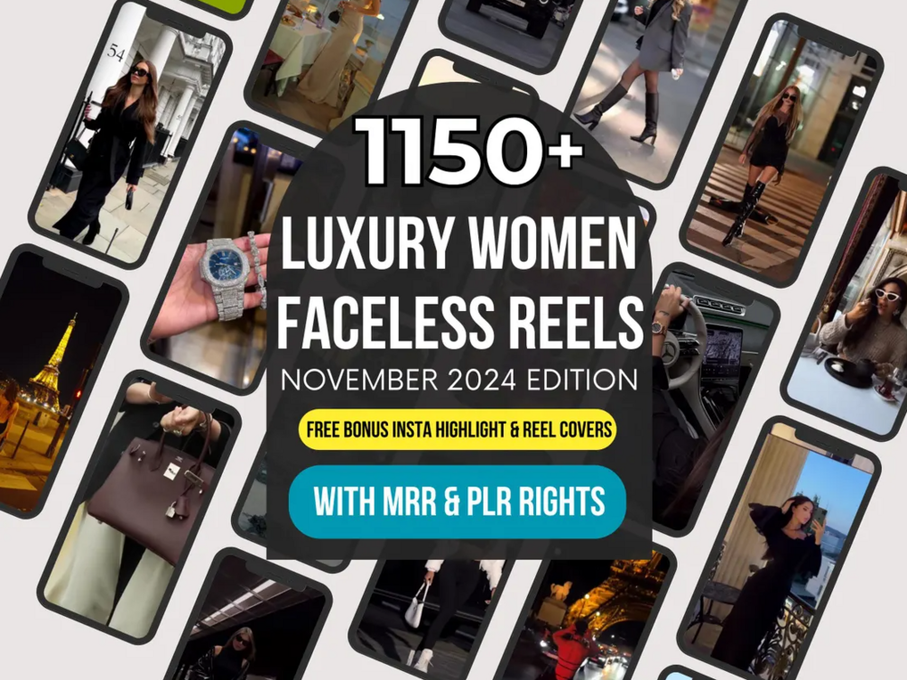 1150+ Luxury Women Faceless Reels with Master Resell and Private Label ...