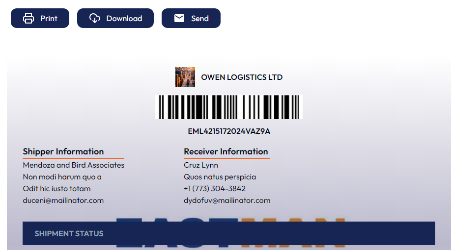 LOGISTICS WEBSITE WITH ONLINE DATABASE TRACKING WITH NEXT JS & TYPESCRIPT