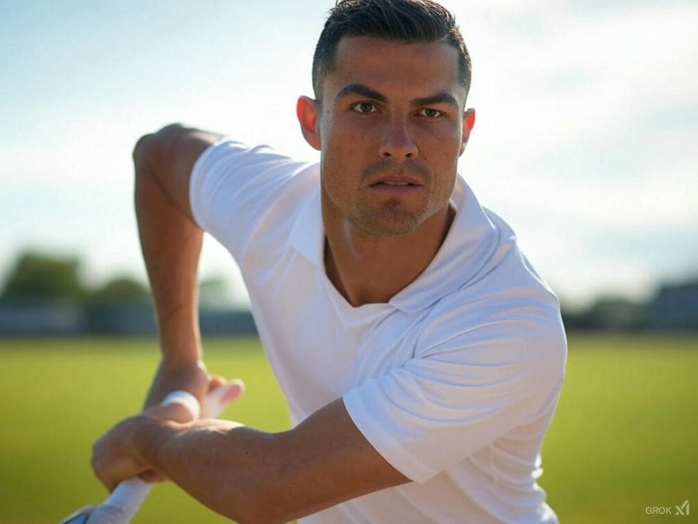 Ronaldo playing cricket