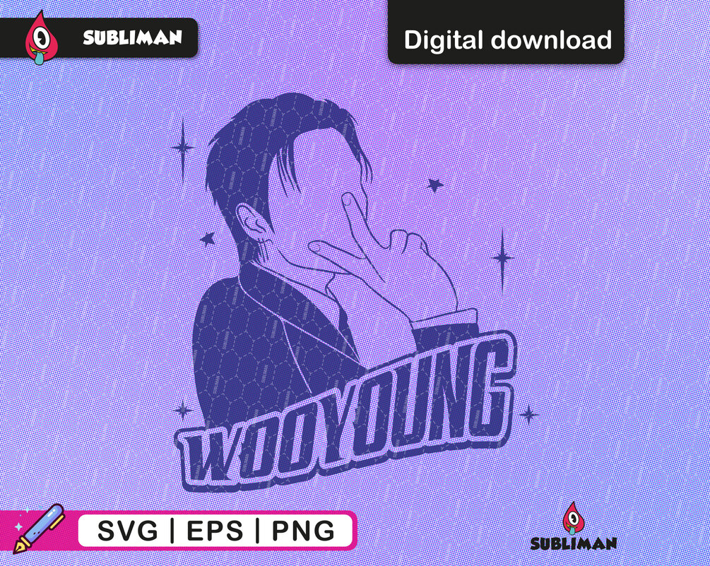 WOOYOUNG | KPOP SVG | vector files for Cricut