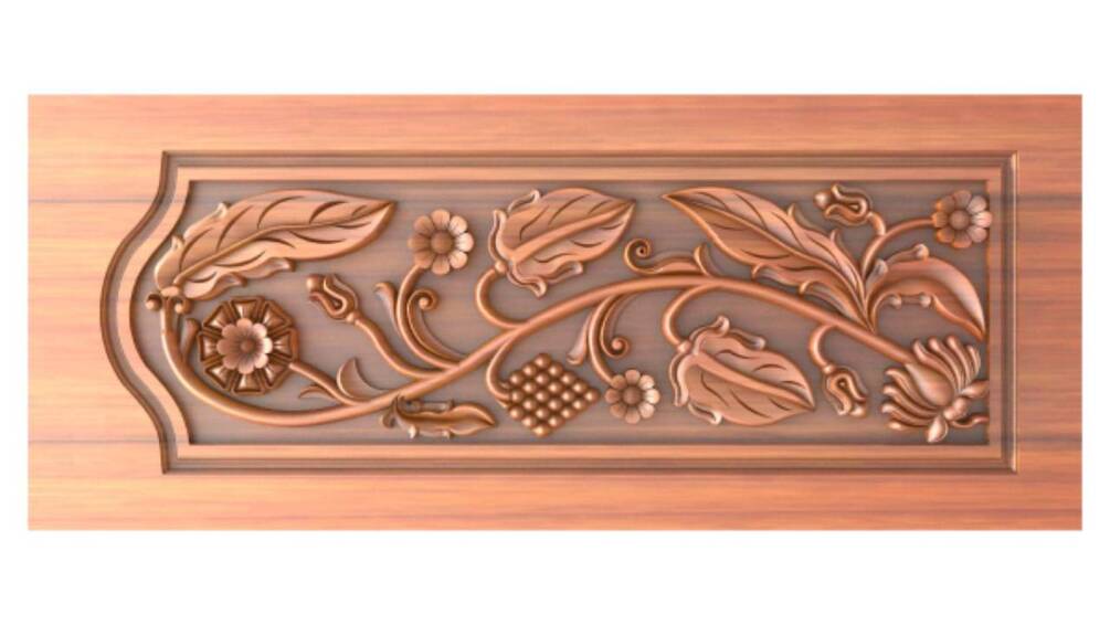 Elegant CNC Wood Door Plant Design ArtCAM File